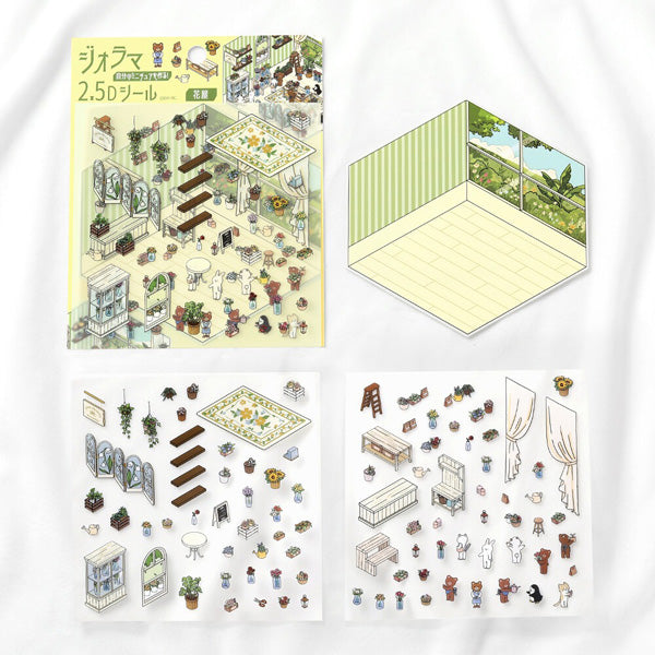 Stickers Diorama 2.5D - Florist | Moshi Moshi Paris Japan
