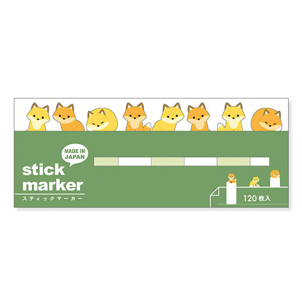 Marque Page Sticker - Happy Foxes | Moshi Moshi Papeterie Japonaise