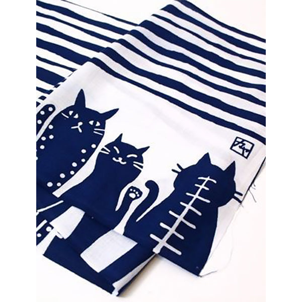 Tenugui Black Cats - Made in Japan | Moshi Moshi Paris